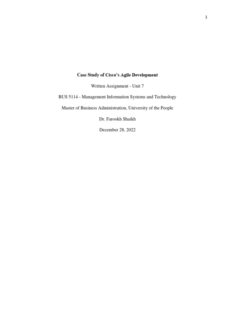Case Study of Cisco's Agile Development | PDF