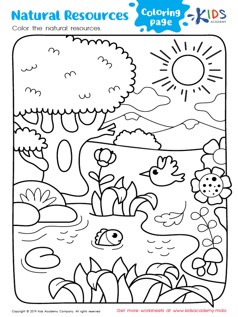 Grade 1 Natural Resources Coloring Page Worksheet | PDF