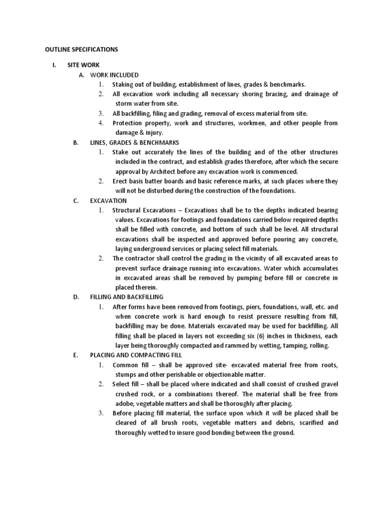 Complete Outline Specifications | PDF | Concrete | Electrical Wiring