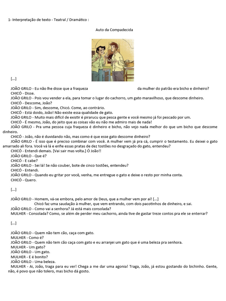 Texto Teatral - Auto Da Compadecida | PDF