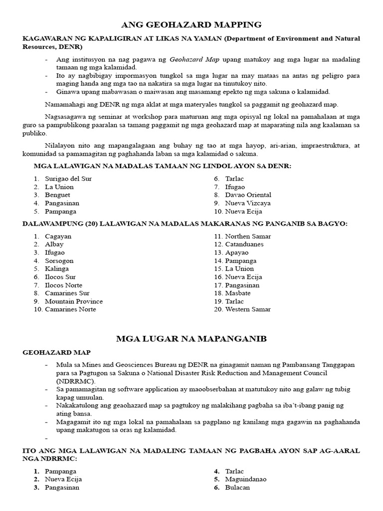 Ang Geohazard Mapping | PDF