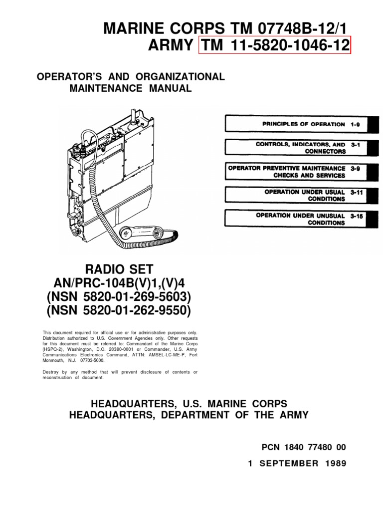 TM 11-5820-1046-12 | PDF | Antenna (Radio) | Electrical Connector