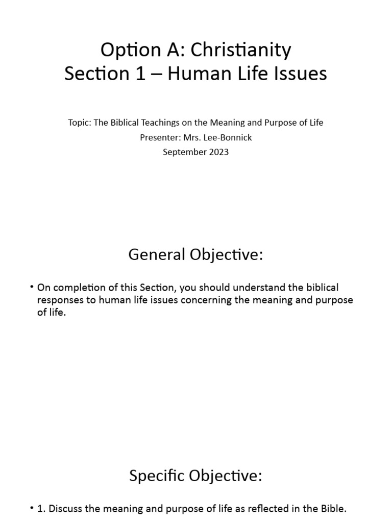 Lesson 1 - Meaning and Purpose of Life | PDF | Philosophy | Religion ...