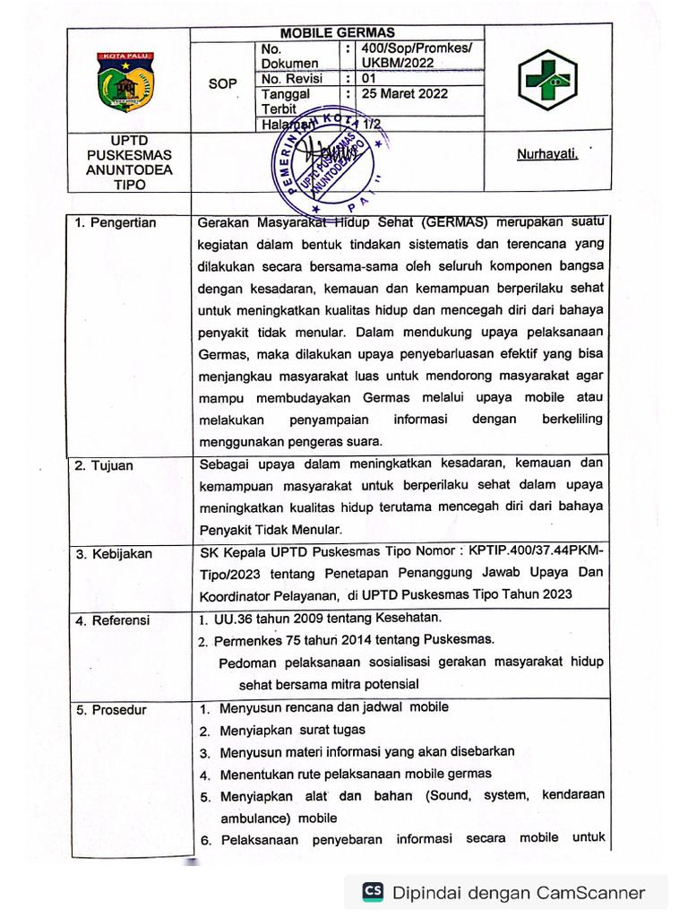 Sop Mobile Germas | PDF