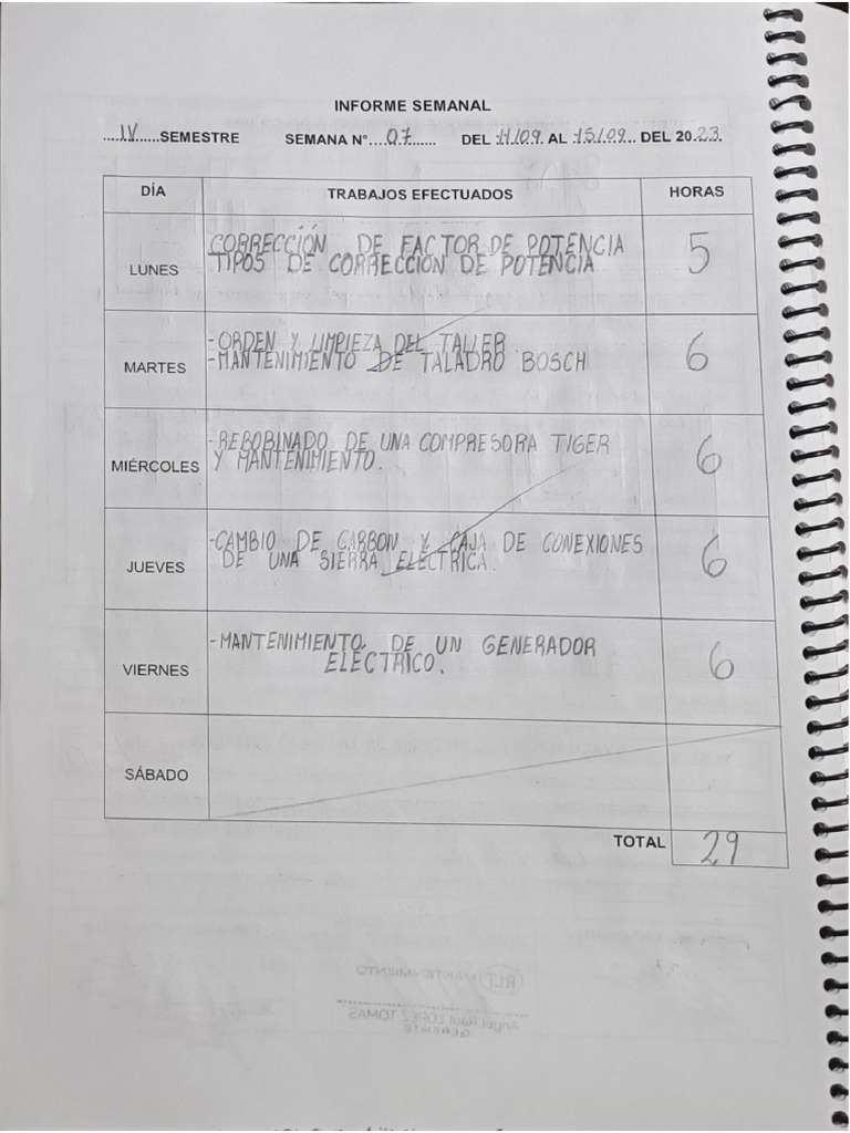 Cuaderno de Informe 7 | PDF