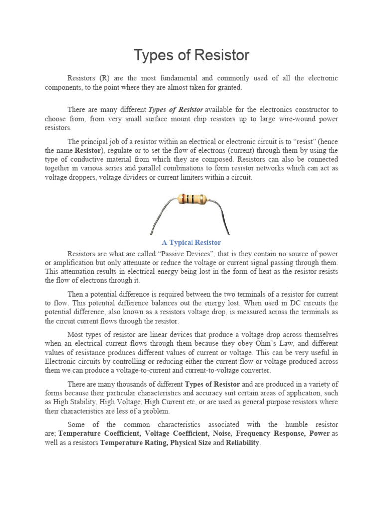 Types of Resistor | PDF
