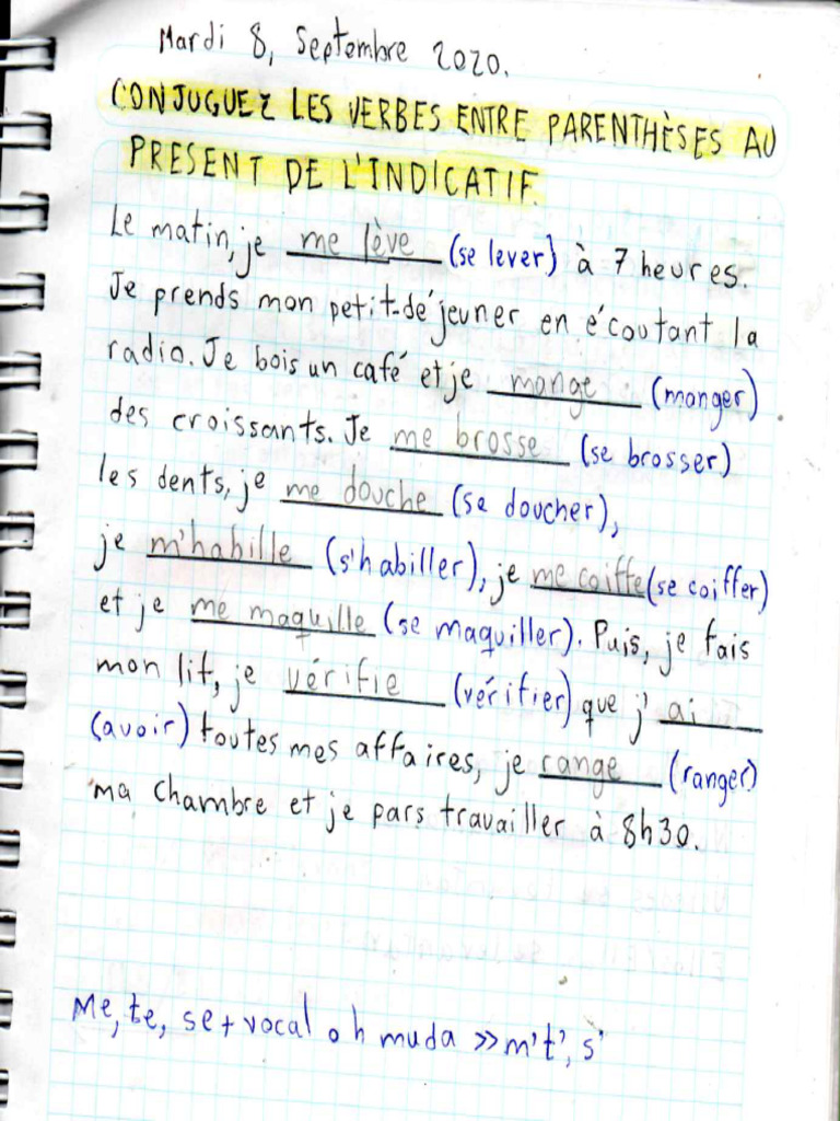 Exercice Conjuguez Les Verbes Entre Parenthèses | PDF