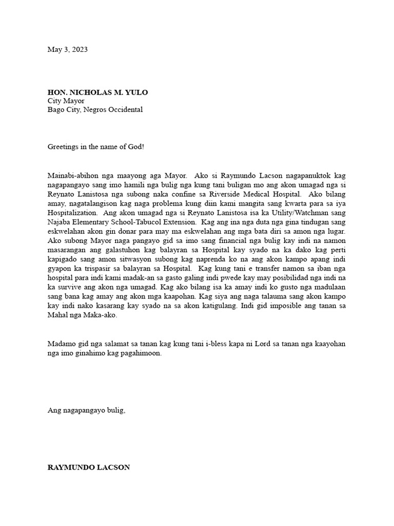 Letter To Mayor | PDF