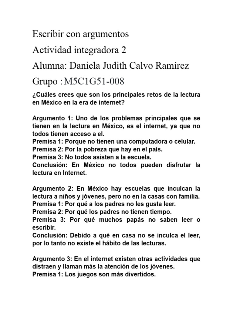 Escribir Con Argumentos | PDF | Internet