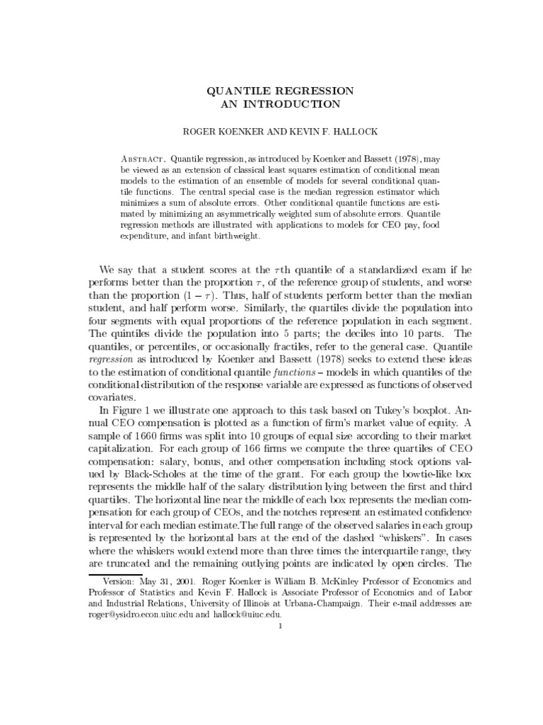 Quantile 2 | PDF | Quantile | Regression Analysis