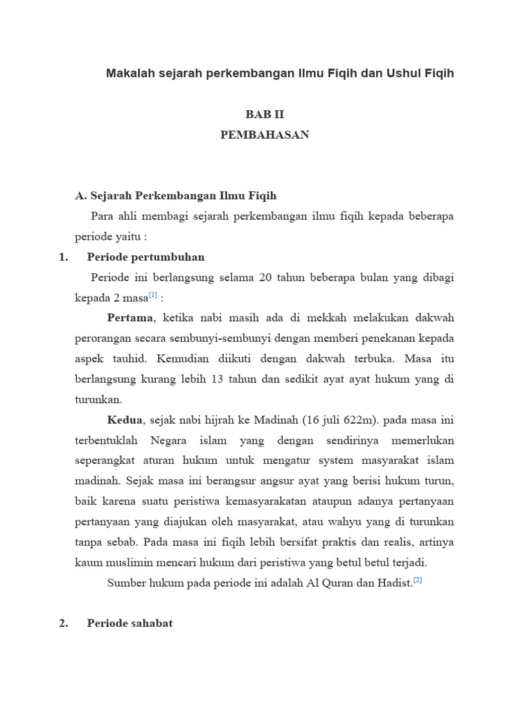c6bc3 Makalah Sejarah Perkembangan Ilmu Fiqih Dan Ushul Fiqih | PDF