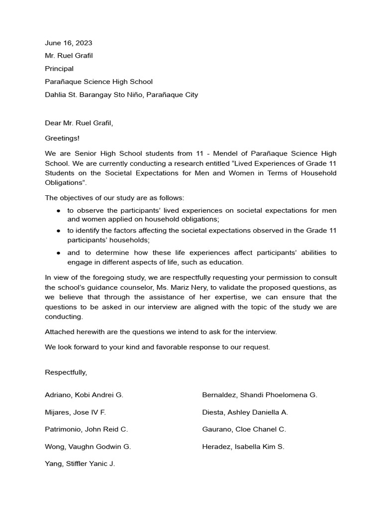 Practical Research I Validation Letter - Docx 1 | PDF