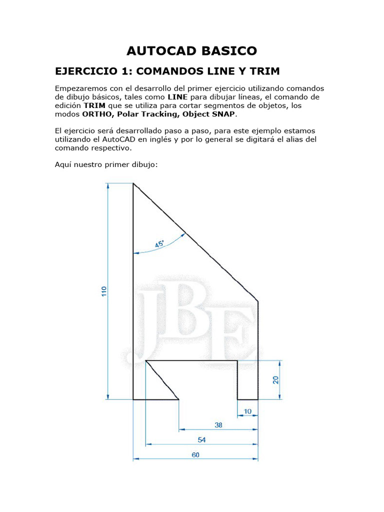 Ejercicios Resueltos AutoCAD Básico | PDF