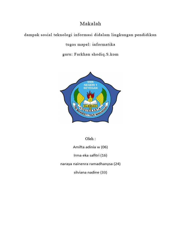 Makalah Informatika Kelas 10 | PDF