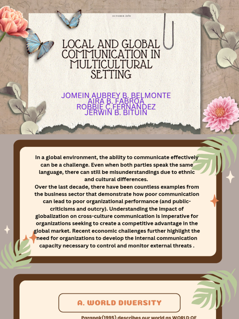 CHAPTER 3 Local and Global Community in Multicultural Setting | PDF