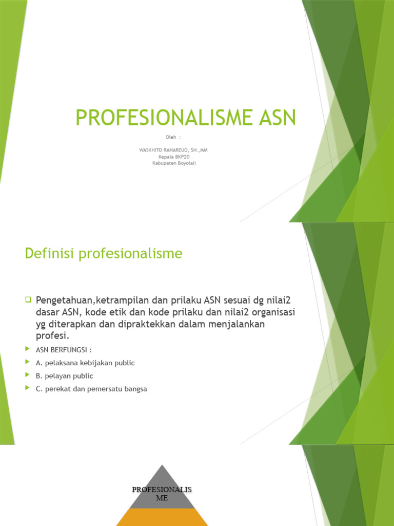 Profesionalisme Asn | PDF | Pengembangan Diri