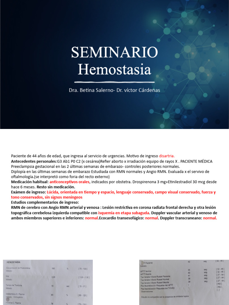 Hemostasia SEMINARIO | PDF