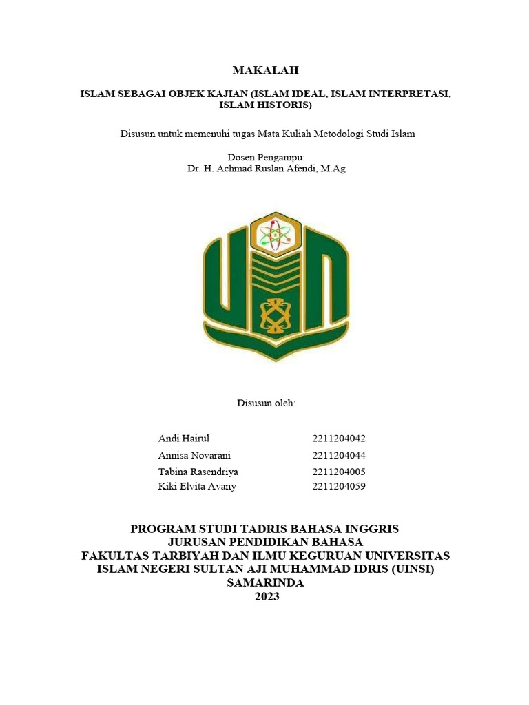 Kajian Islam: Ideal, Interpretasi, Historis | PDF