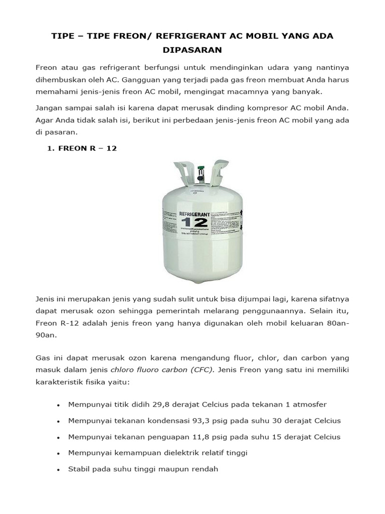Jenis Freon AC Mobil | PDF