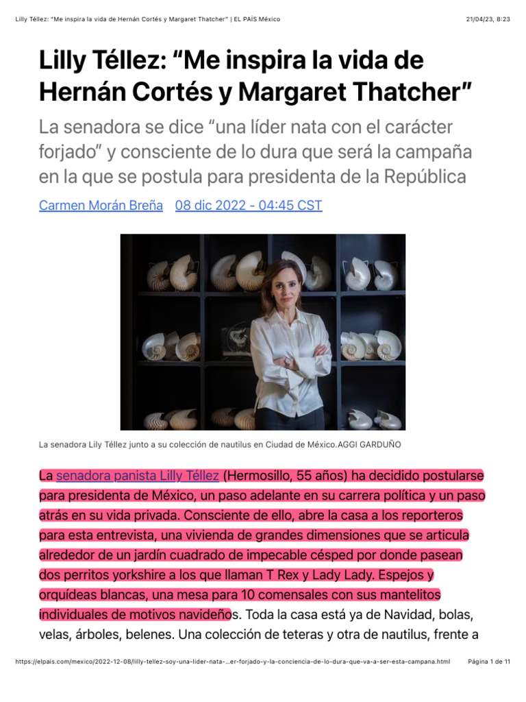 Lilly Téllez Me Inspira La Vida De Hernán Cortés Y Margaret Thatcher