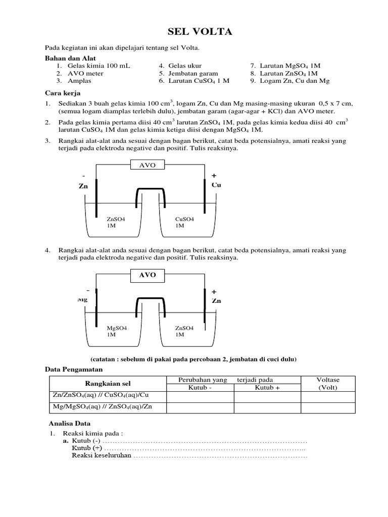 Sel Volta | PDF | Metode & Bahan Ajar | Teknologi & Rekayasa