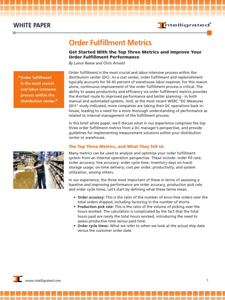 Key Metrics for Order Fulfillment Success | PDF | Automation | Warehouse