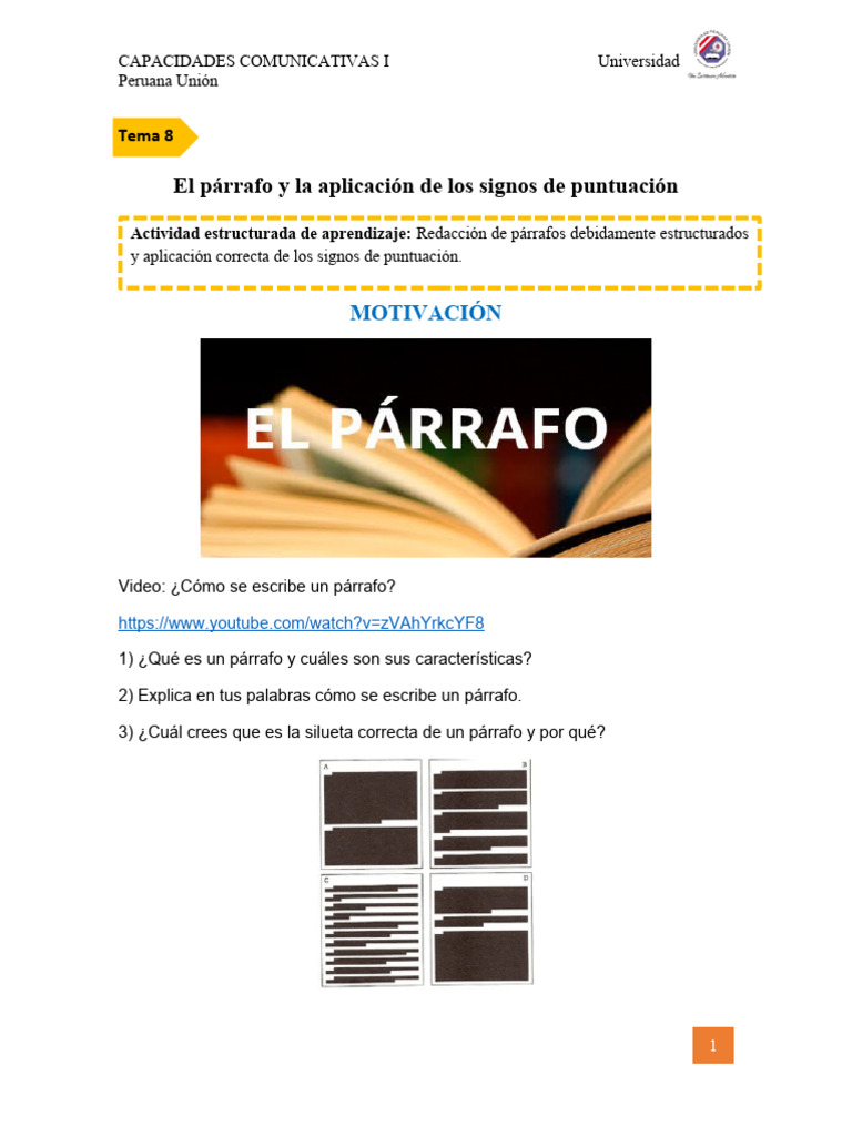 Tema 8 - Párrafo y Signos de Puntuación | PDF
