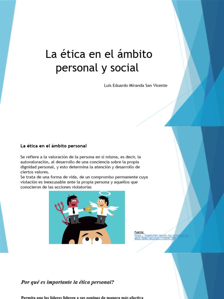 La Ética en El Ámbito Personal y Socia | PDF