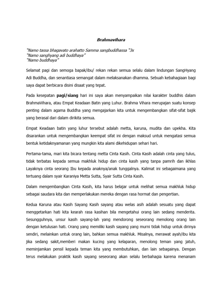 Empat Keadaan Batin dalam Buddha | PDF | Pengembangan Diri | Gaya Hidup