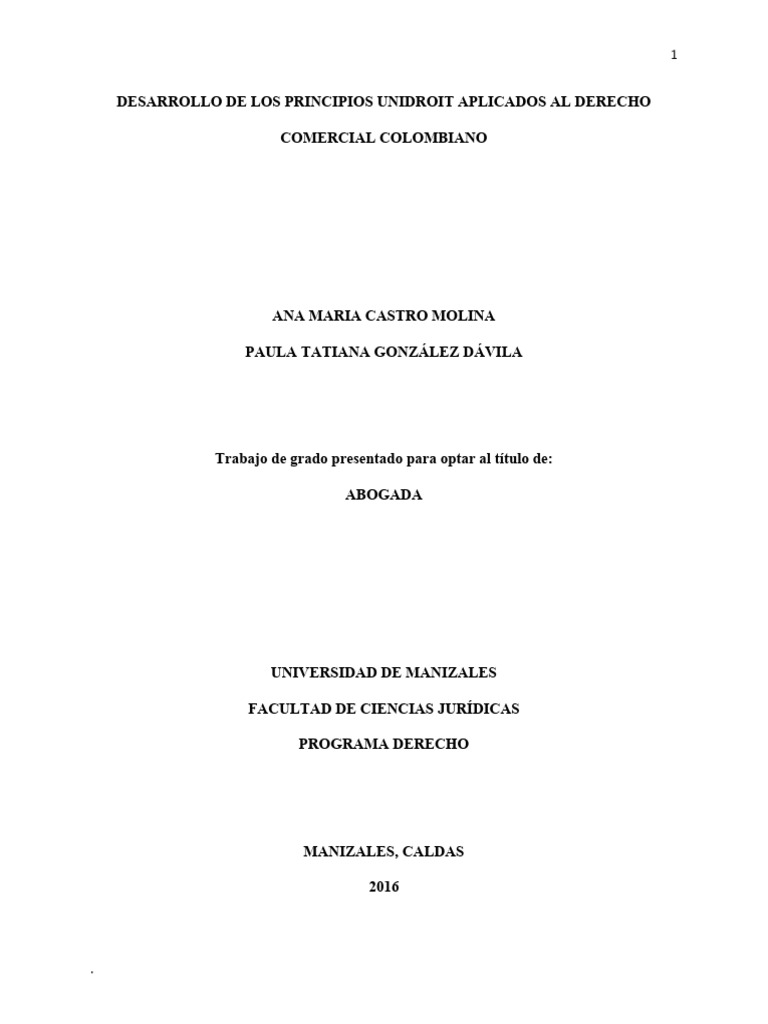 Tesis Principios Unidroit PDF | PDF