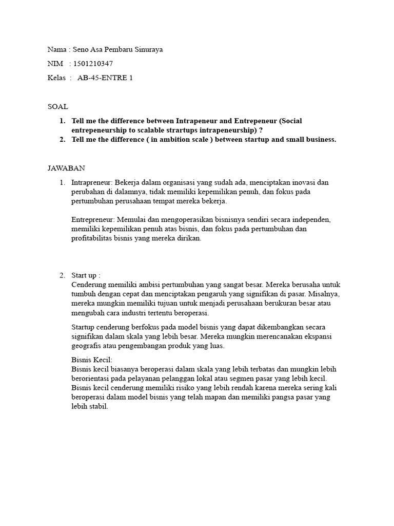 Seno Sinuraya - 1501210347 - Tugas Individu 1 | PDF