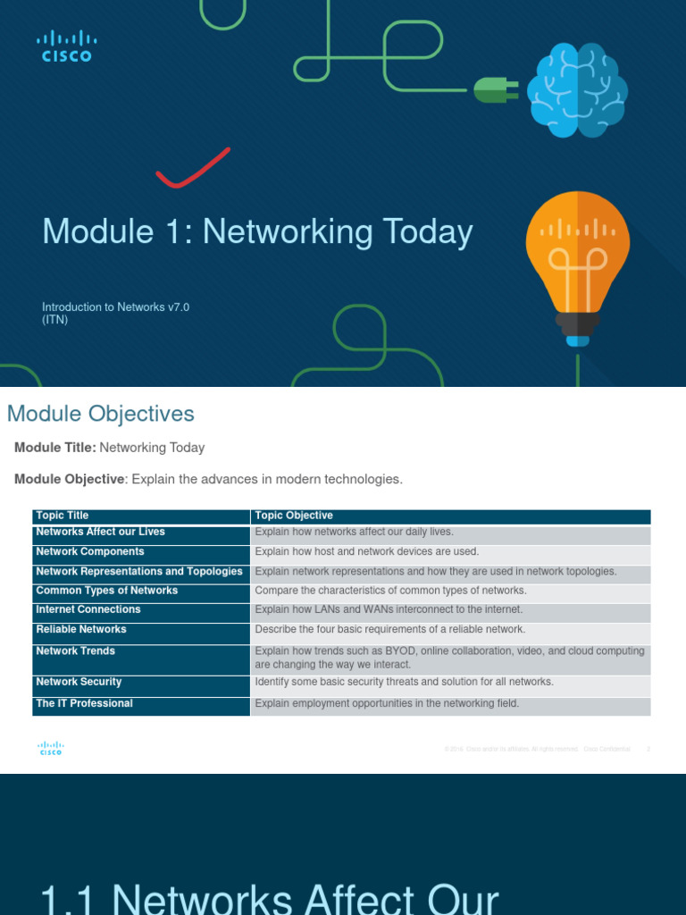 Topic 1 - Introduction To Networks | PDF
