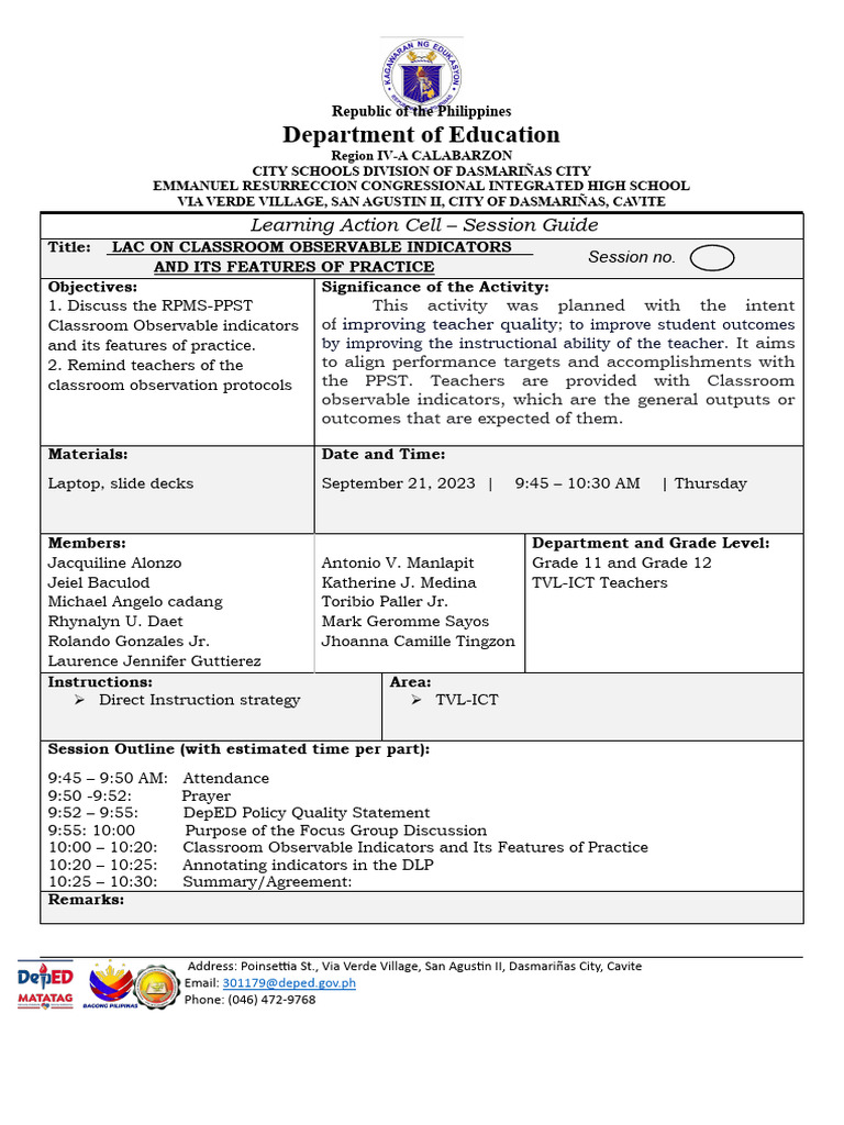 LAC Session Guide | PDF