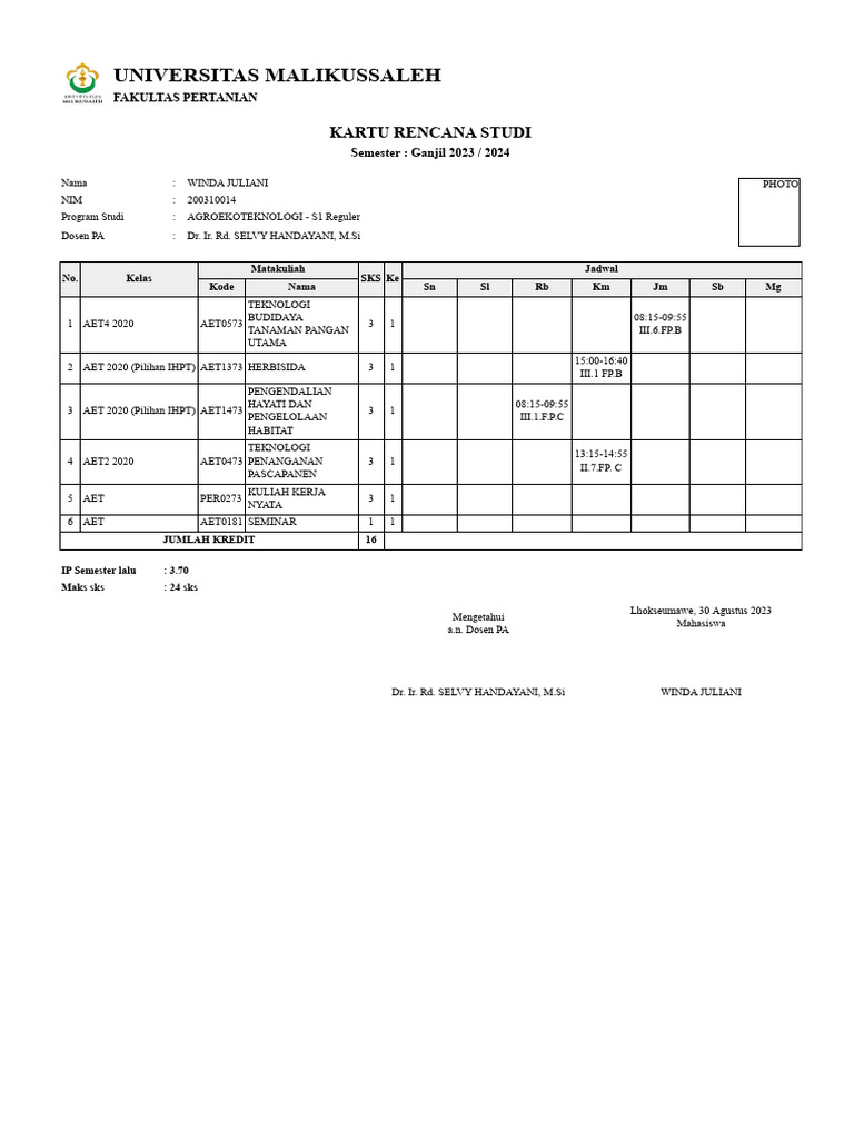 KRS Semester 7 | PDF