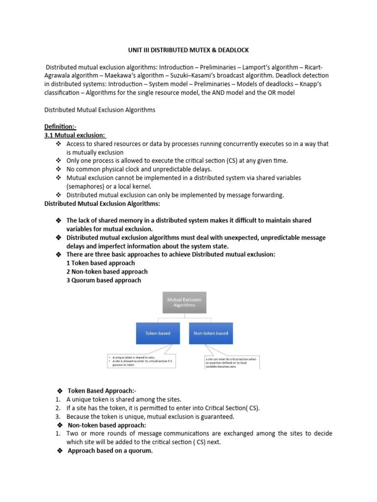 Unit Iii Distributed Mutex | PDF