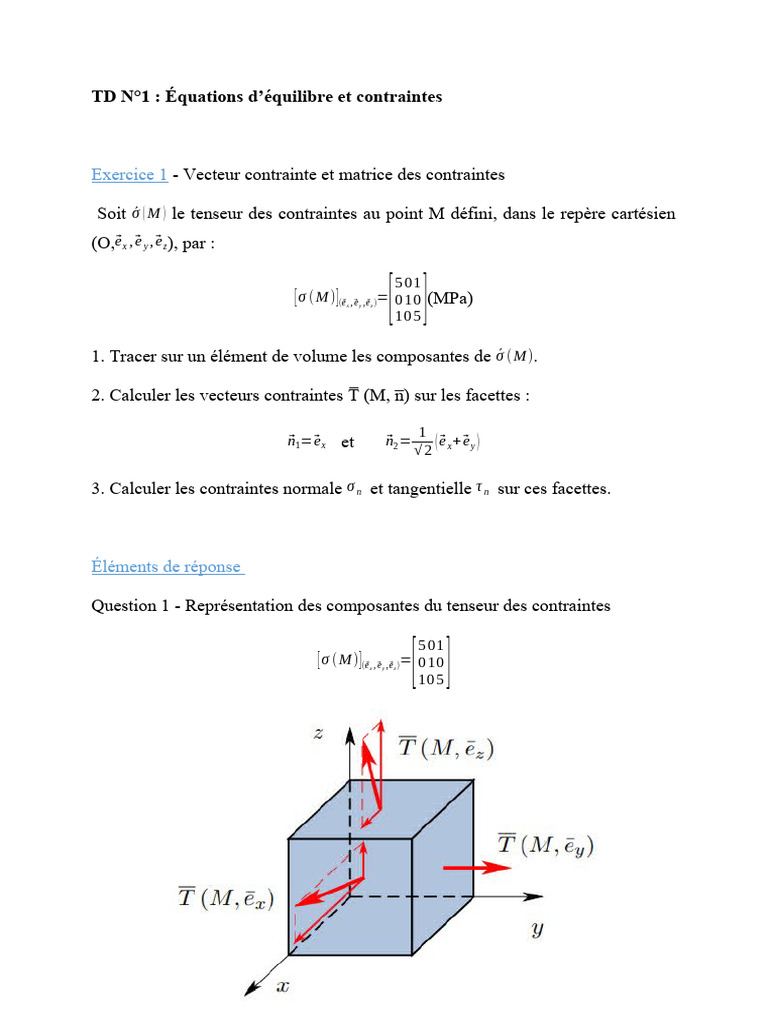TD N°1 | PDF | Physique mathématique | Mécanique newtonienne