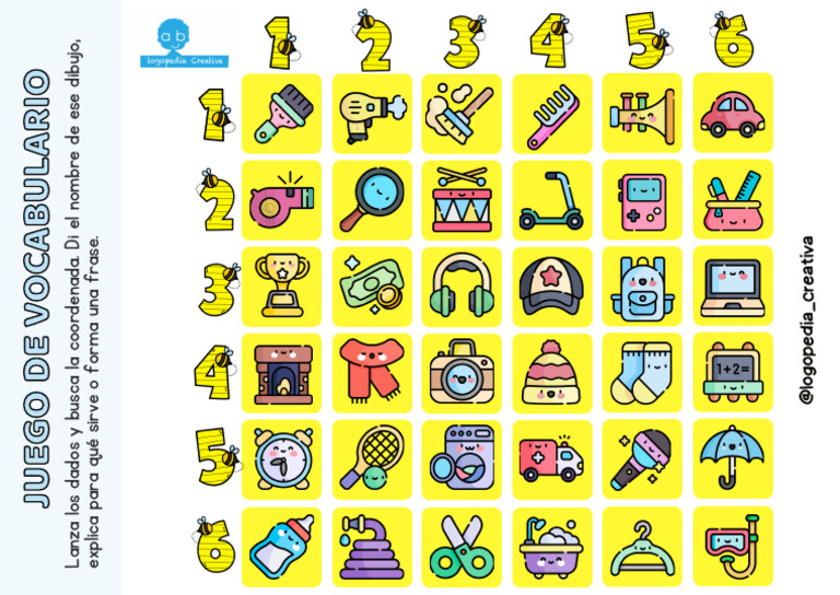 Tablero de Vocabulario | PDF | Juegos y actividades