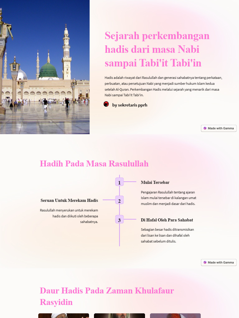 Sejarah Perkembangan Hadis Dari Masa Nabi Sampai Tabiit Tabiin | PDF Sejarah Perkembangan Hadis Dari Masa Nabi Sampai Tabiit Tabiin | PDF