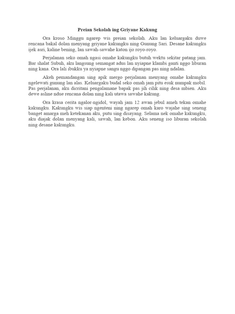 Kumpulan Cerkak Basa Jawa | PDF