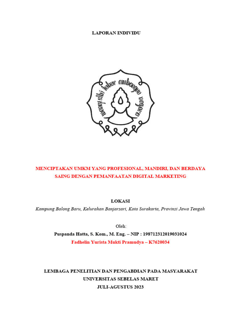Format Laporan Individu After Revisi | PDF