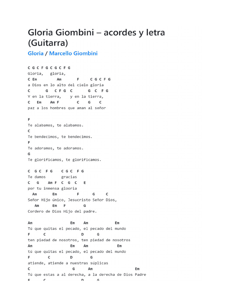 GLORIA - Giombini | PDF