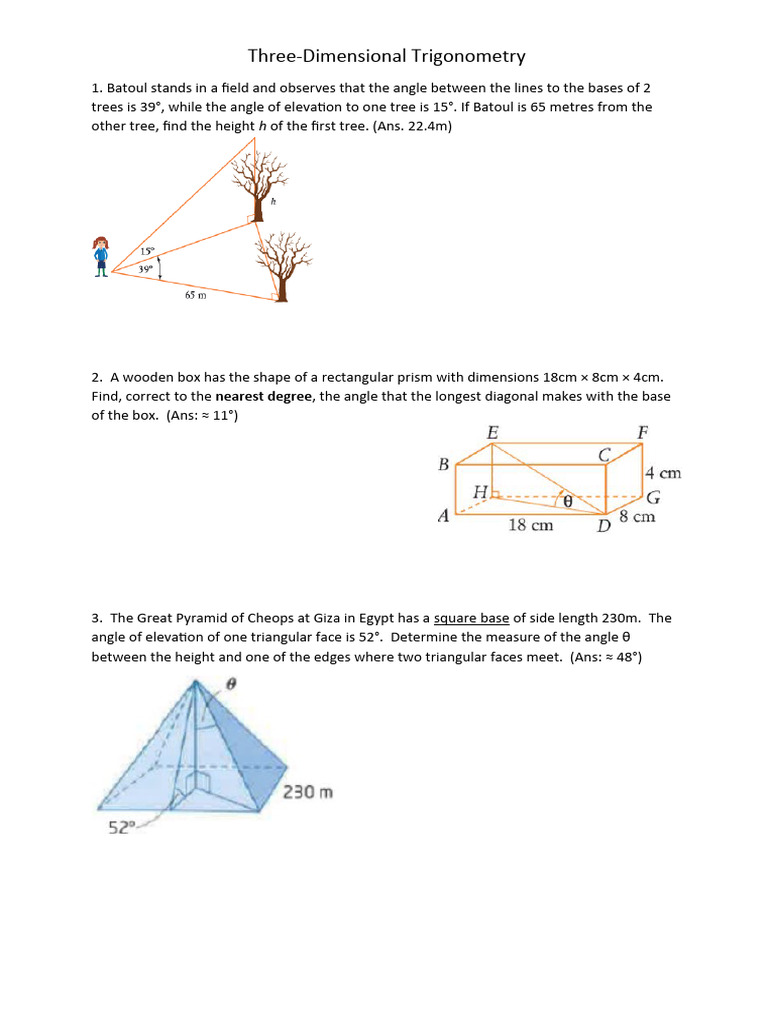 15 3D Trig | PDF | Teaching Methods & Materials | Science & Mathematics