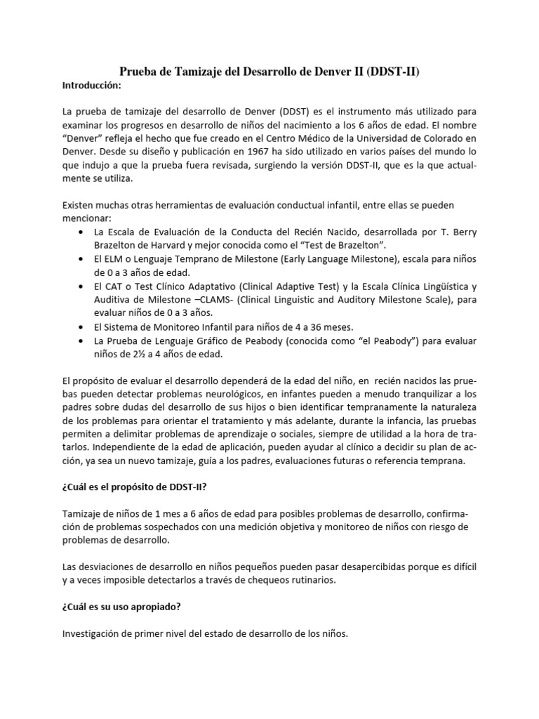 Test de Denver | PDF