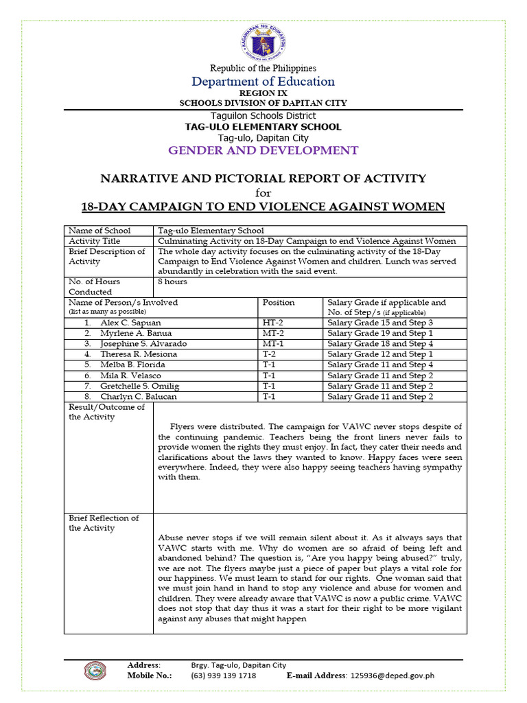 Gad Narrative Report | PDF