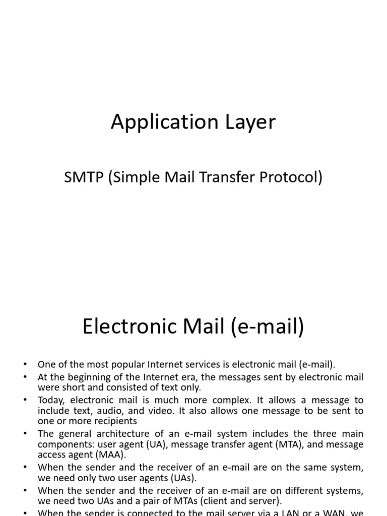 Application Layer 2 (SMTP) | PDF