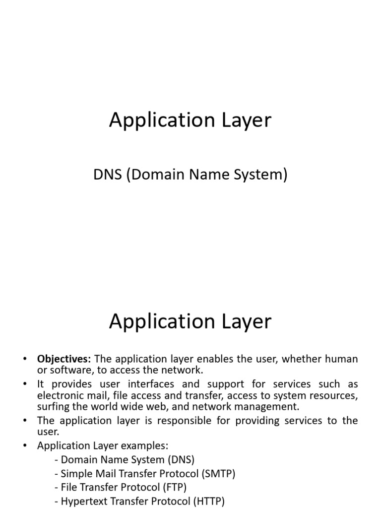 Application Layer 1 (DNS) | PDF