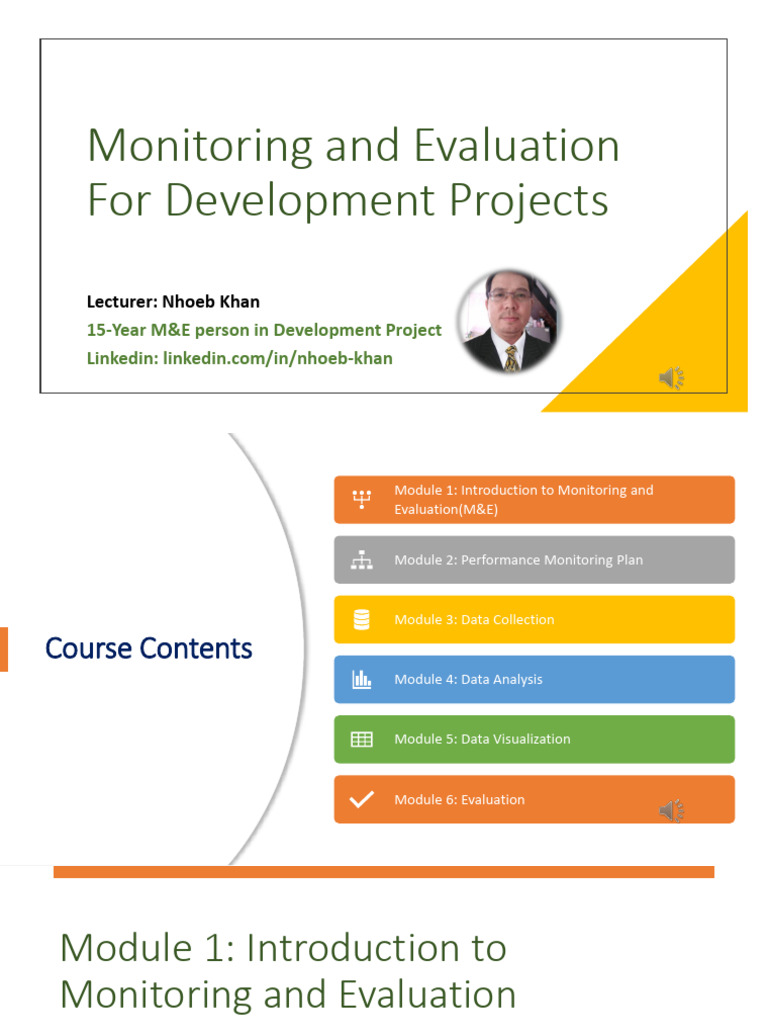 Monitoring and Evaluation (M&E) For Development Project | PDF