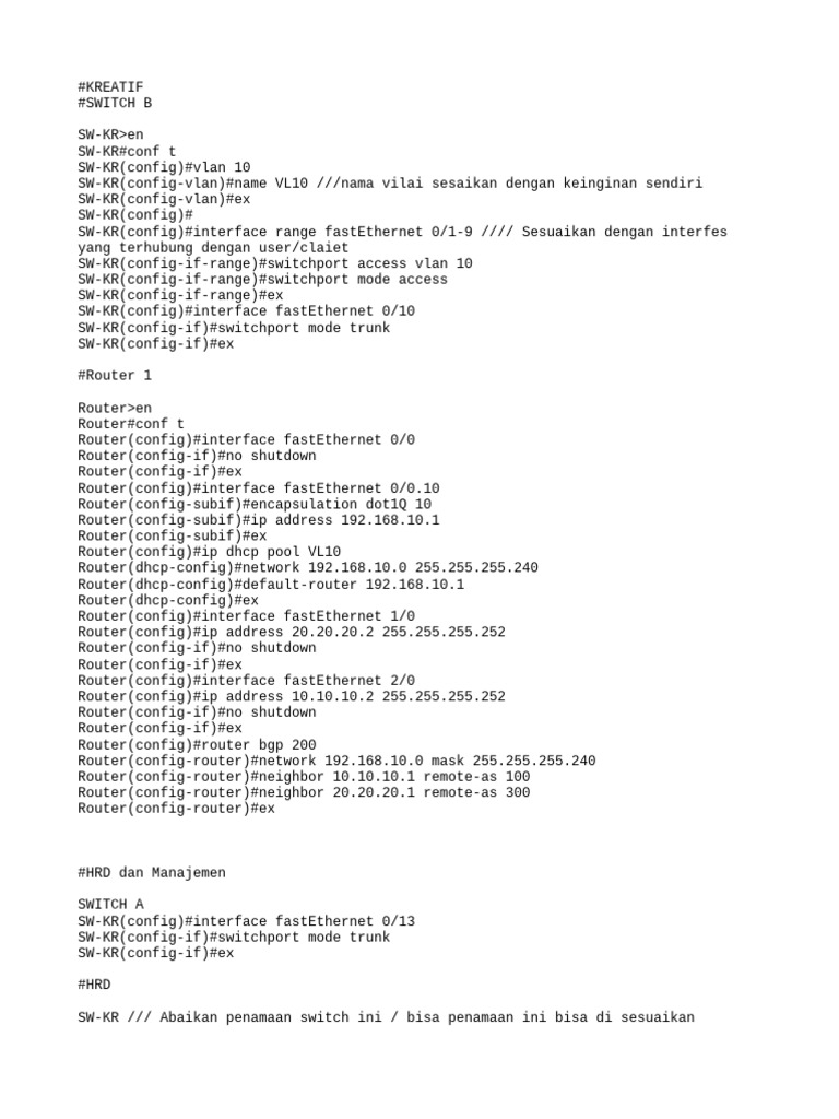 Contoh Script Konfigurasi-Tugas3-Gel15-2023 | PDF