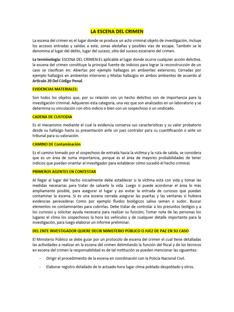 La Escena Del Crimen | PDF