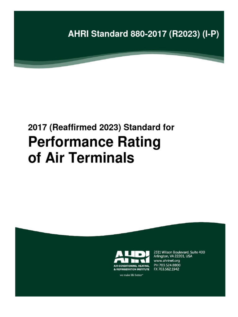 Ahri Standard 880-2017 r2023 I-P | PDF